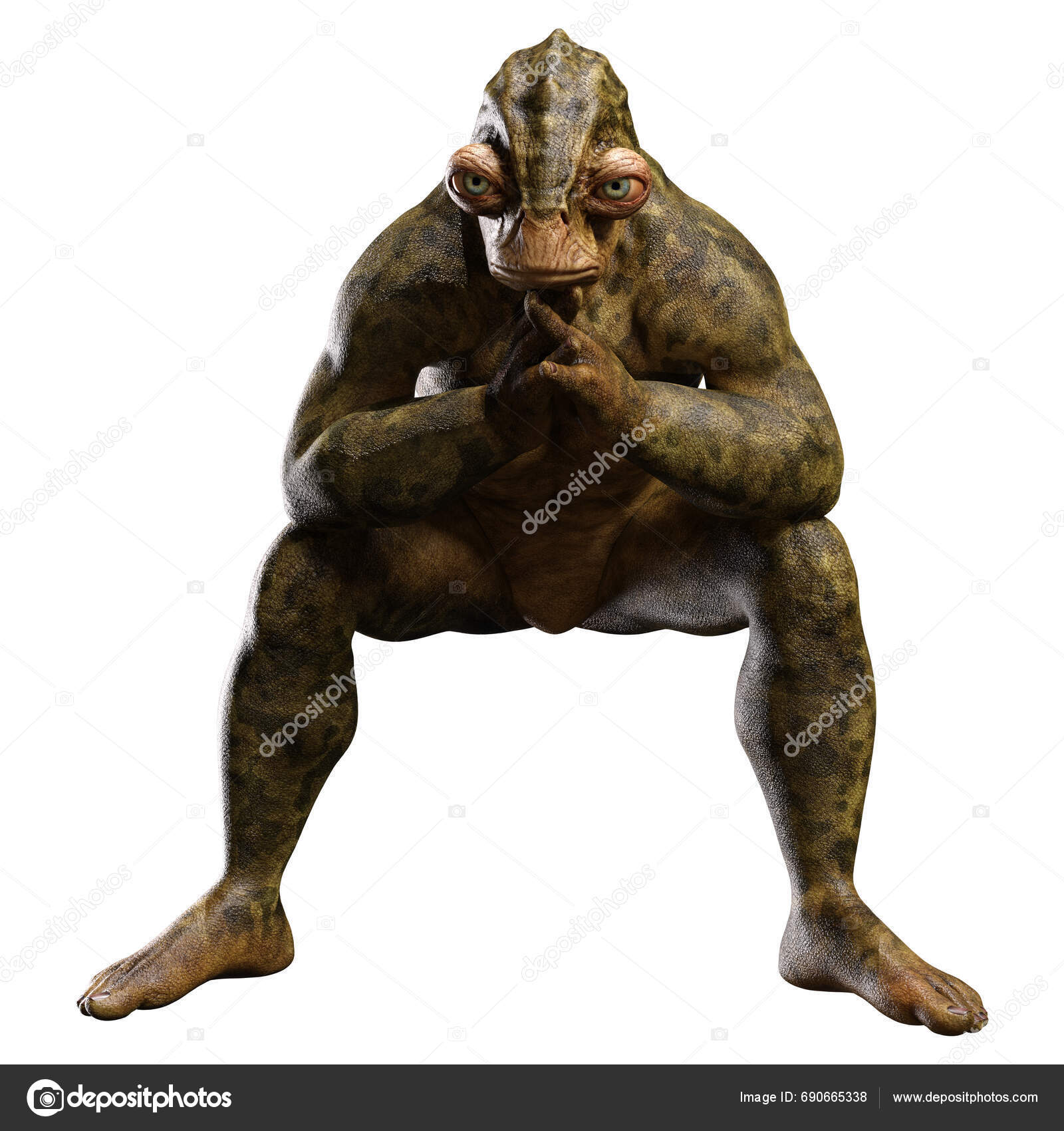 Rendering Male Alien Isolated White Background Stock Photo by ...