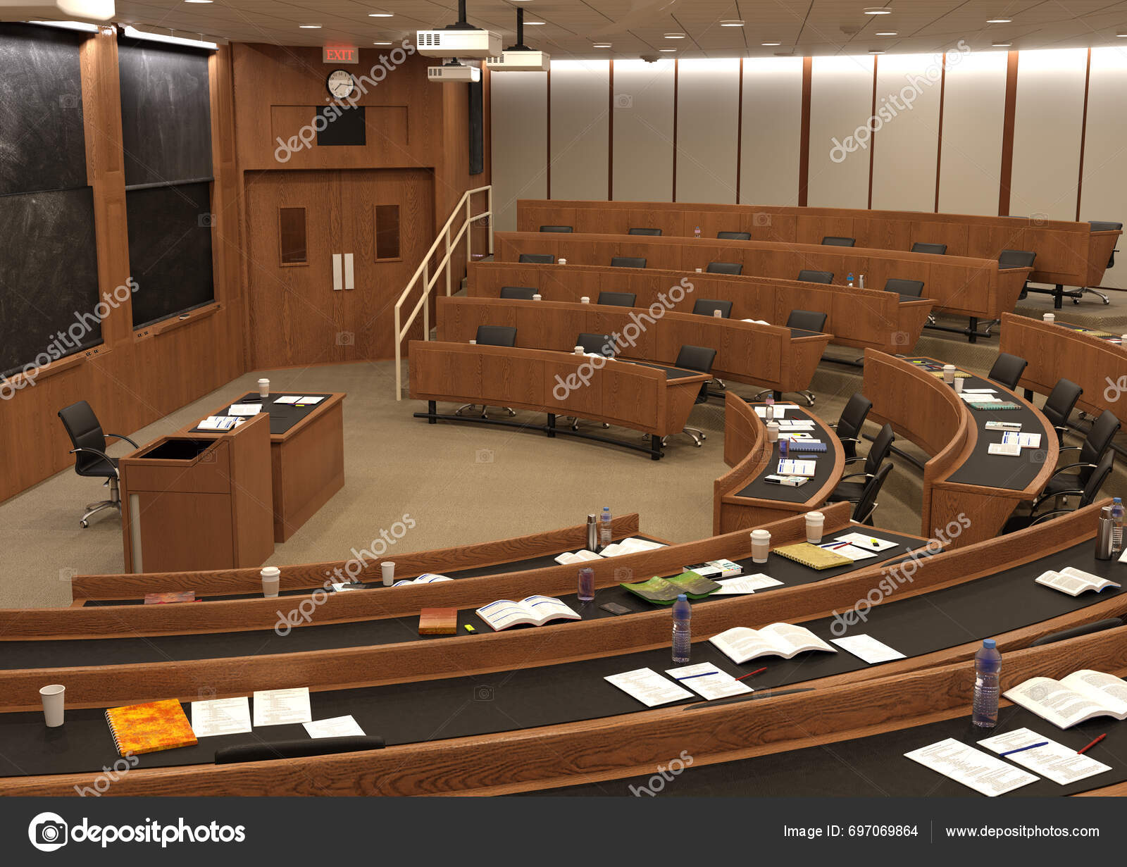 Rendering College Classroom Interior — Stock Photo © PhotosVac #697069864
