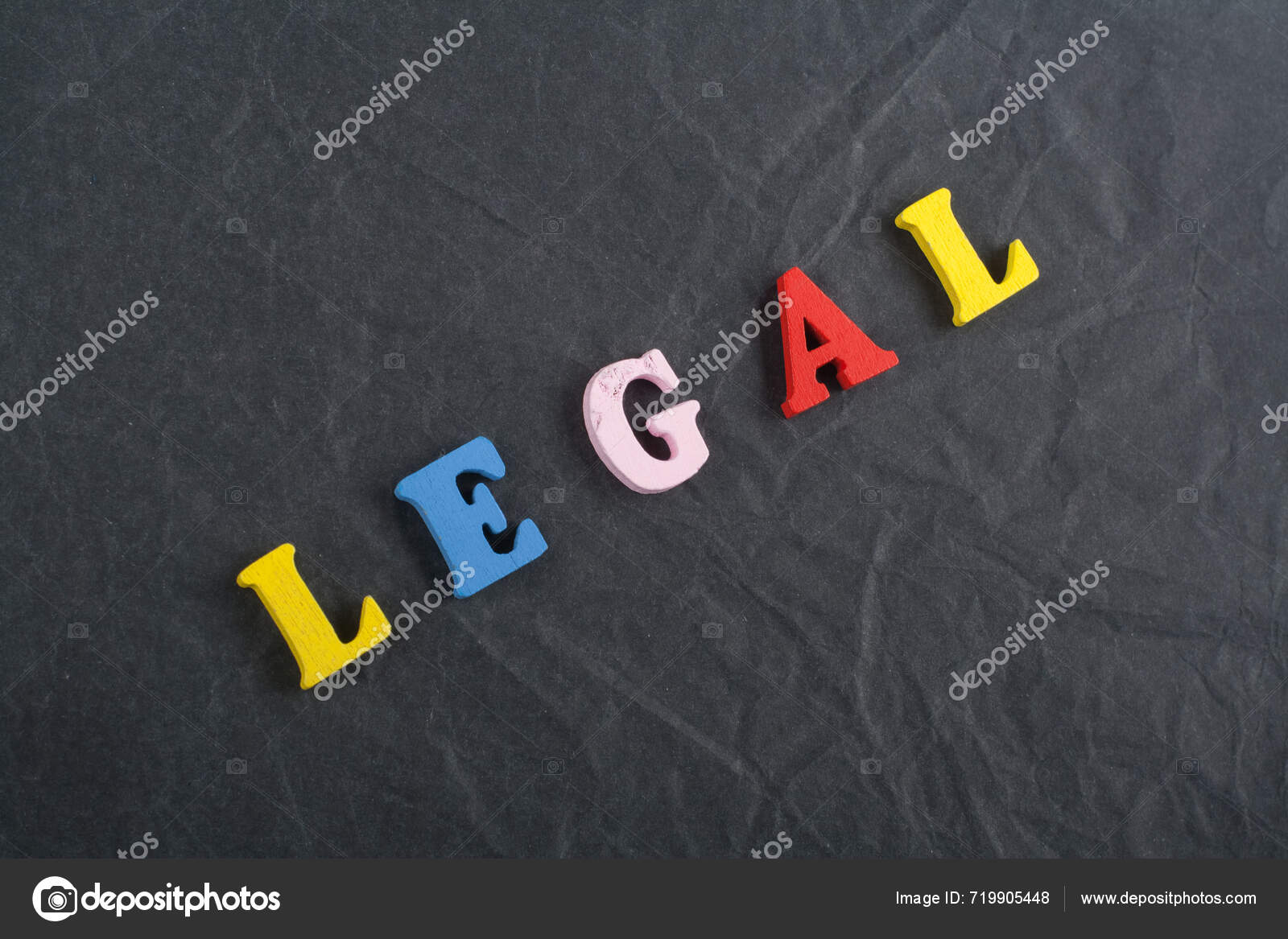 Word Black Board Background Composed Colorful Abc Alphabet Block Wooden ...