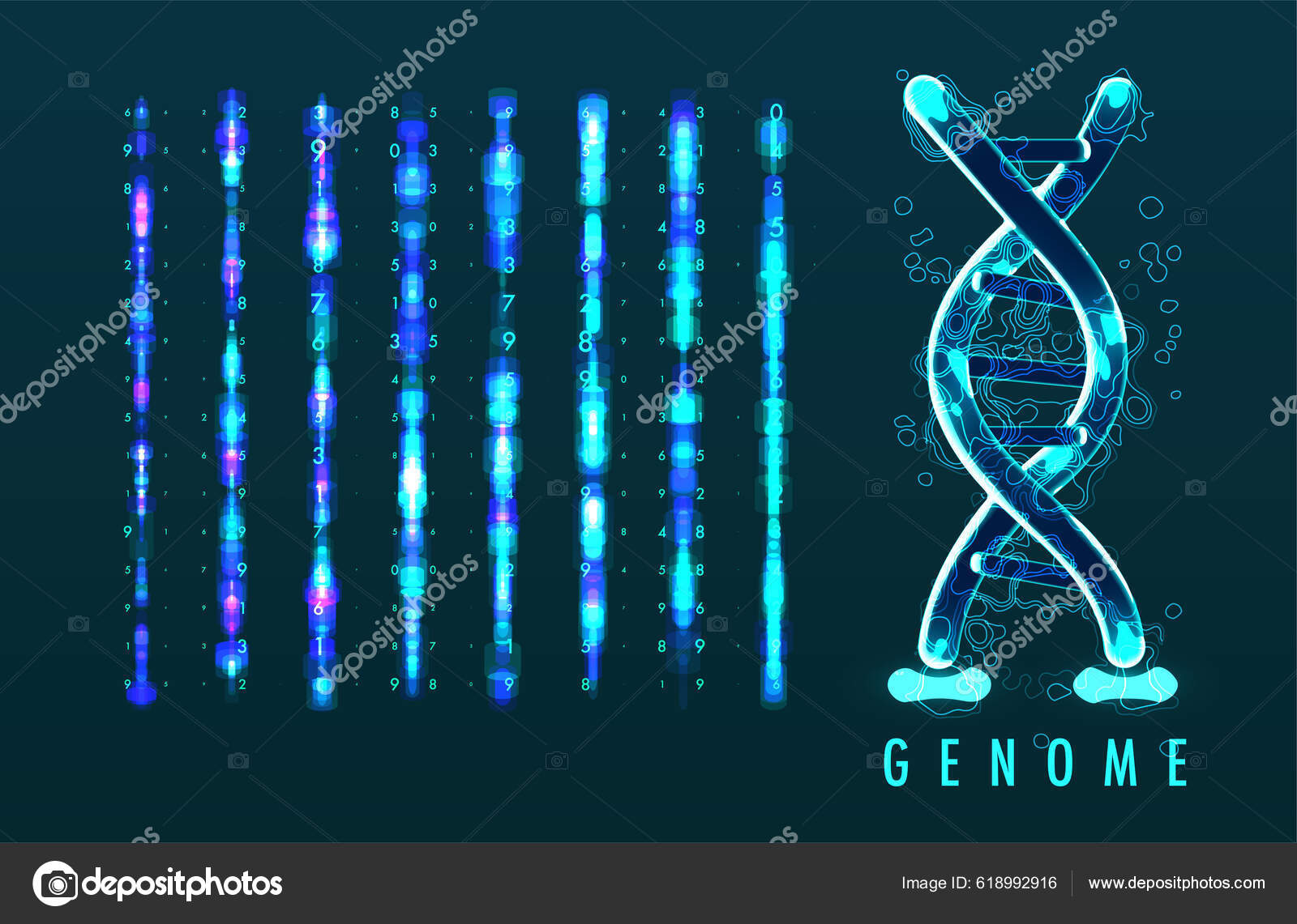 Big Genomic Data Visualization Dna Test Genom Map Graphic Concept Stock ...