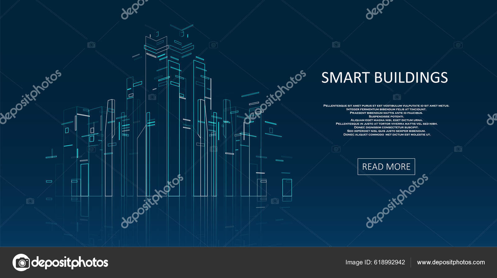 Future City Skyline Illustration Graphic Concept Your Design Linear ...