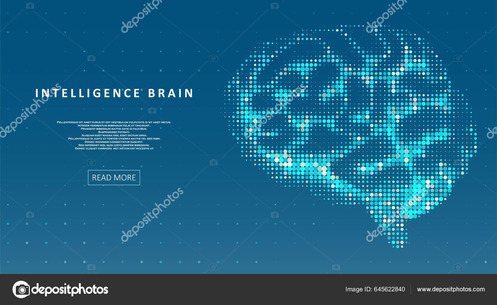 Artificial Intelligence Illustration Brain Machine Learning Concept Particles Liquid Dynamic ...