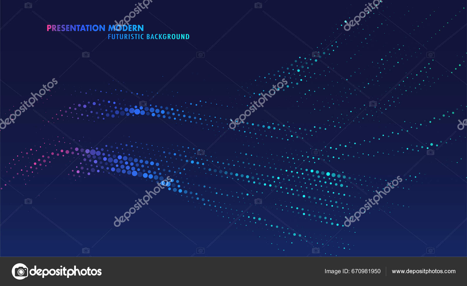 Futuristic Particles Wave Abstract Grid Virtual Reality Graphic Concept ...