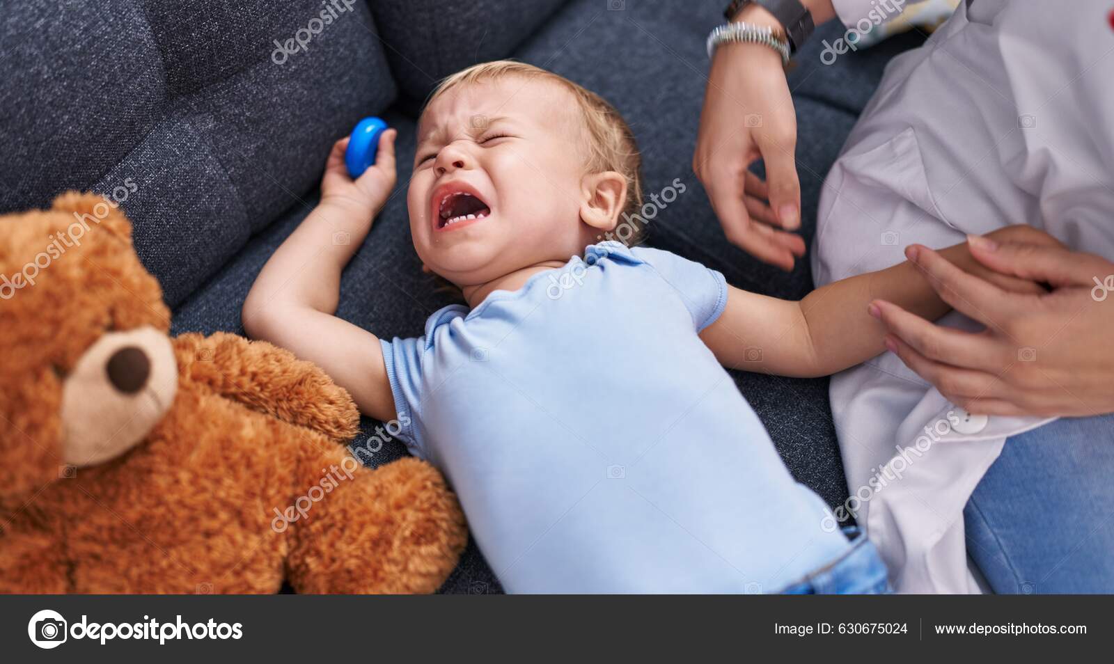Mother Son Lying Sofa Crying Home — Stock Photo © Krakenimages.com ...