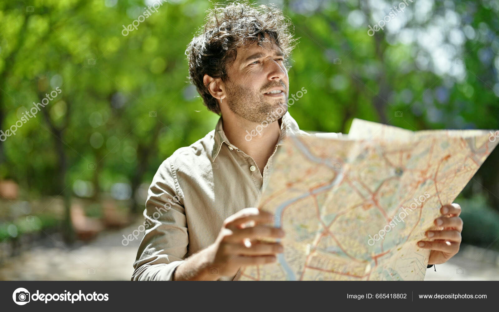 Tourist Looking At Map