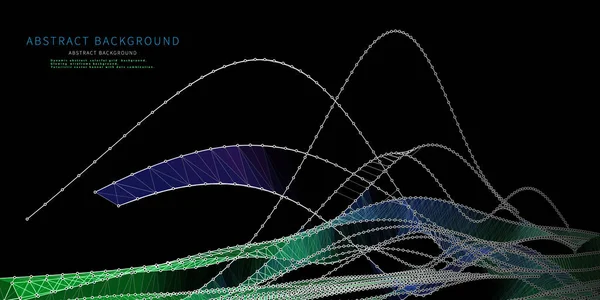 Abstract Background Wavy Graphs White Spheres Lines Grid Technology Wireframe Stock Vector by ...