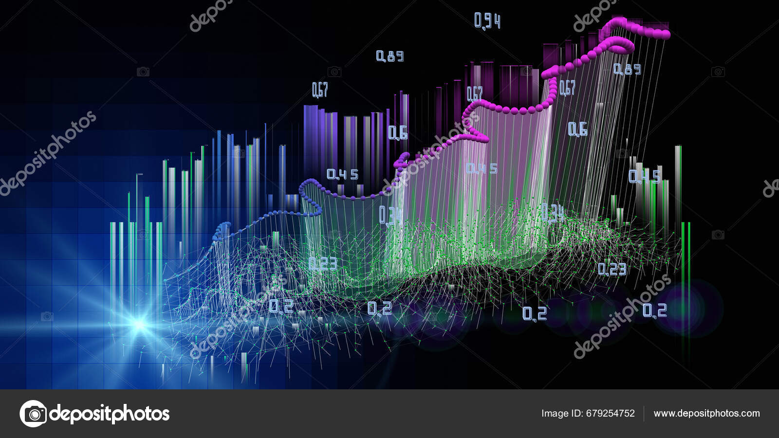 Abstract Background Wireframe Graph Lines Color Elements Technology Wireframe Concept — Stock ...
