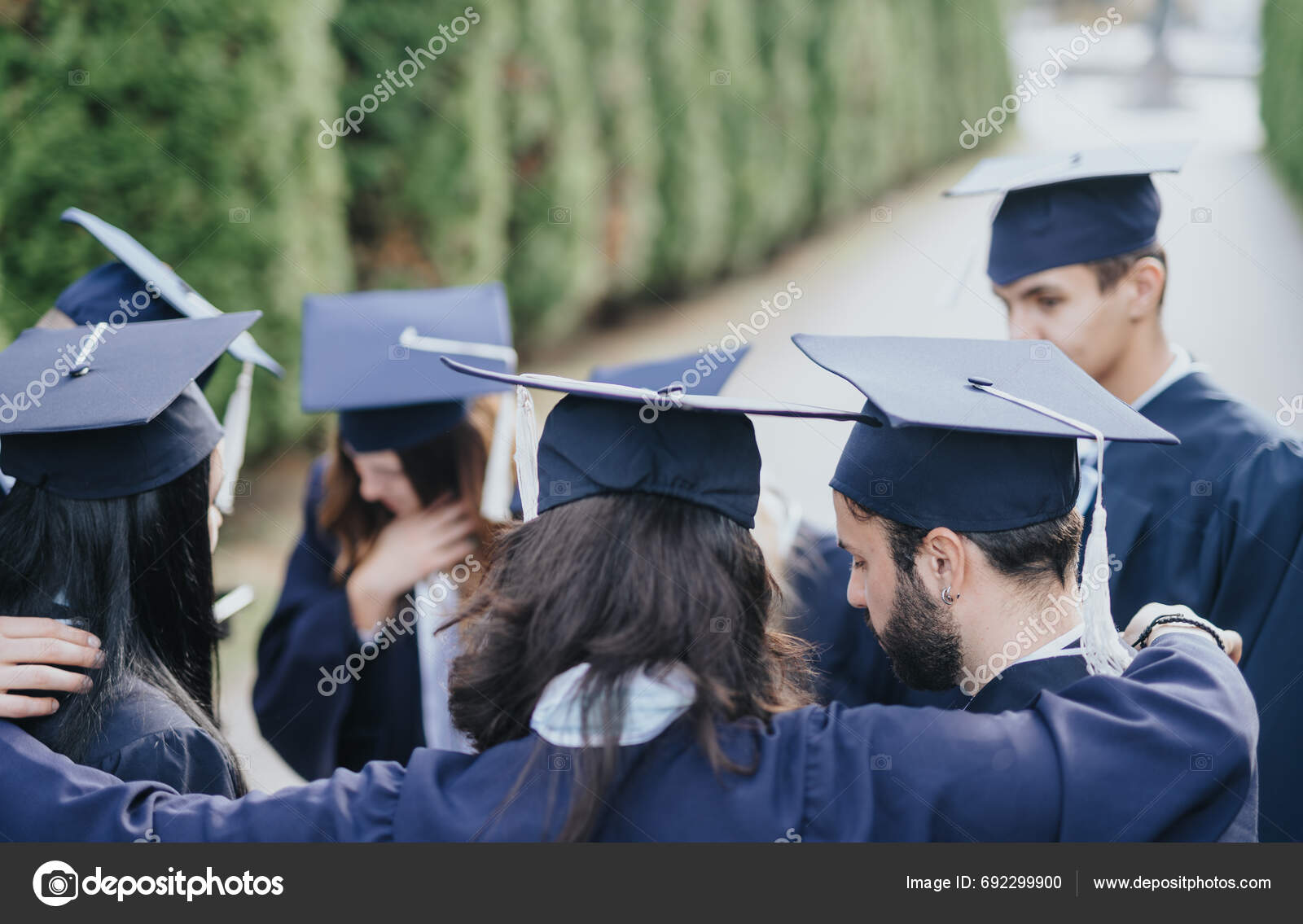 University Graduation Celebration Friends Congratulating Each Other ...