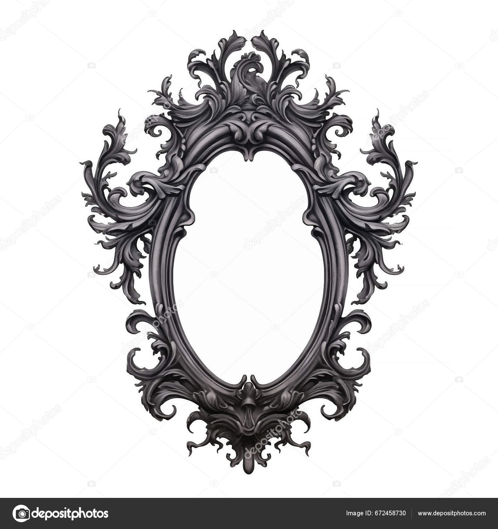 Victorian Gothic Style Frame Dark Watercolor Illustration Invitation ...