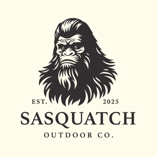 Bigfoot Logo Design Sasquatch Brand Icon Yeti Symbol Wood Ape Stock ...