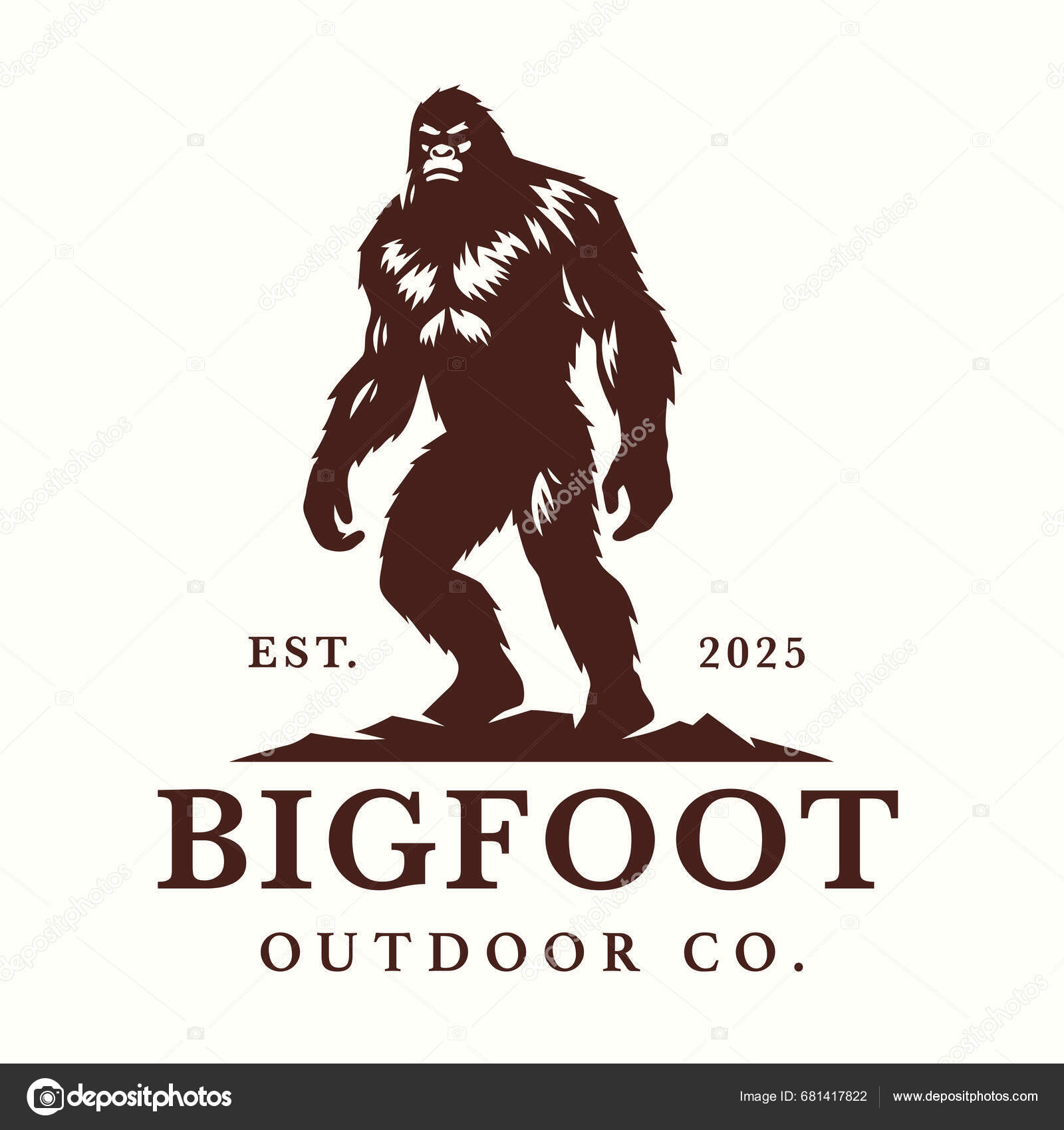 Bigfoot Silhouette Logo Design Sasquatch Walking Brand Icon Yeti Symbol ... Bigfoot Silhouette Logo Design Sasquatch Walking Brand Icon Yeti Symbol ...