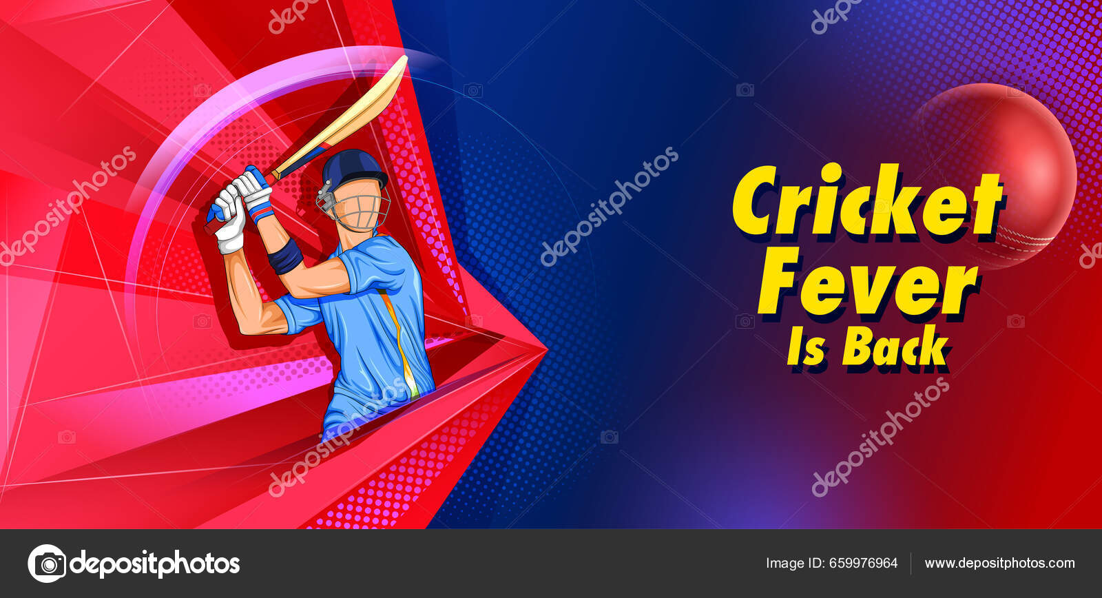 Illustration Batsman Player Playing Cricket Championship Sports