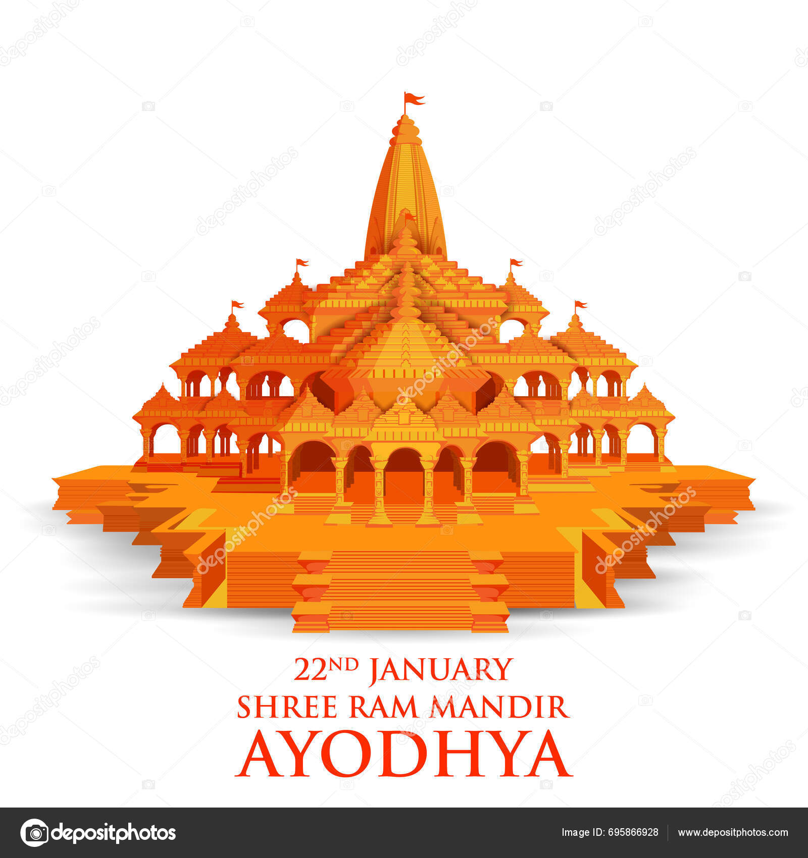 Illustration Religious Background Shri Ram Janmbhoomi Teerth Kshetra Ram Mandir Stock Vector by ...