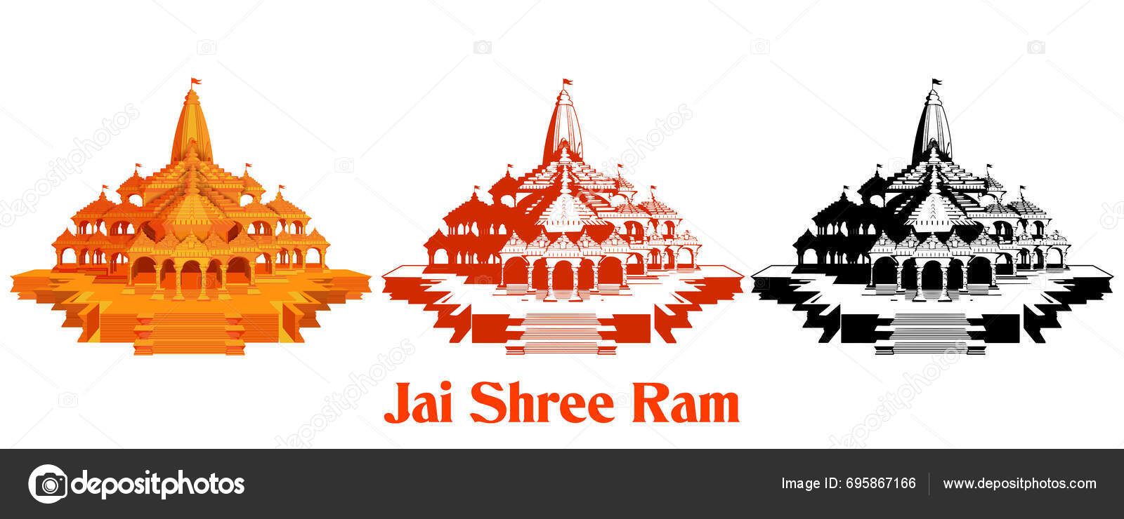Illustration Religious Background Shri Ram Janmbhoomi Teerth Kshetra Ram Mandir Stock Vector by ...