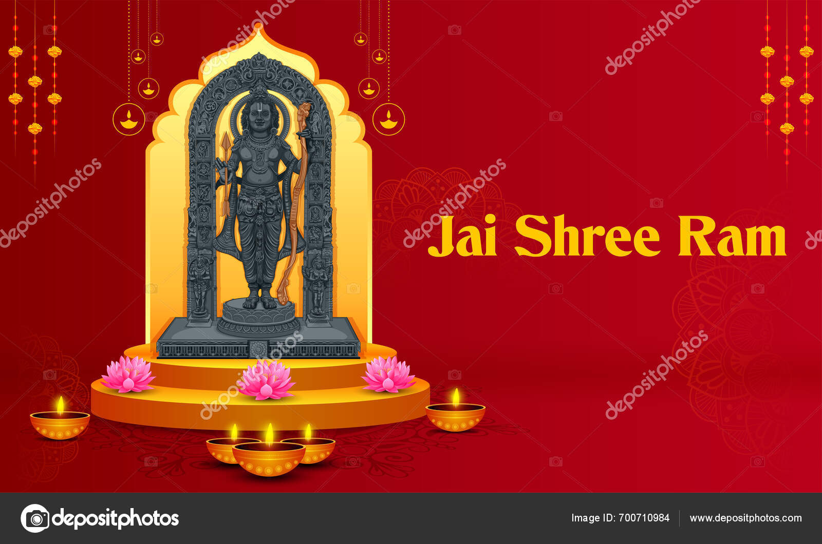 Illustration Religious Background Idol Shri Ram Janmbhoomi Teerth ...