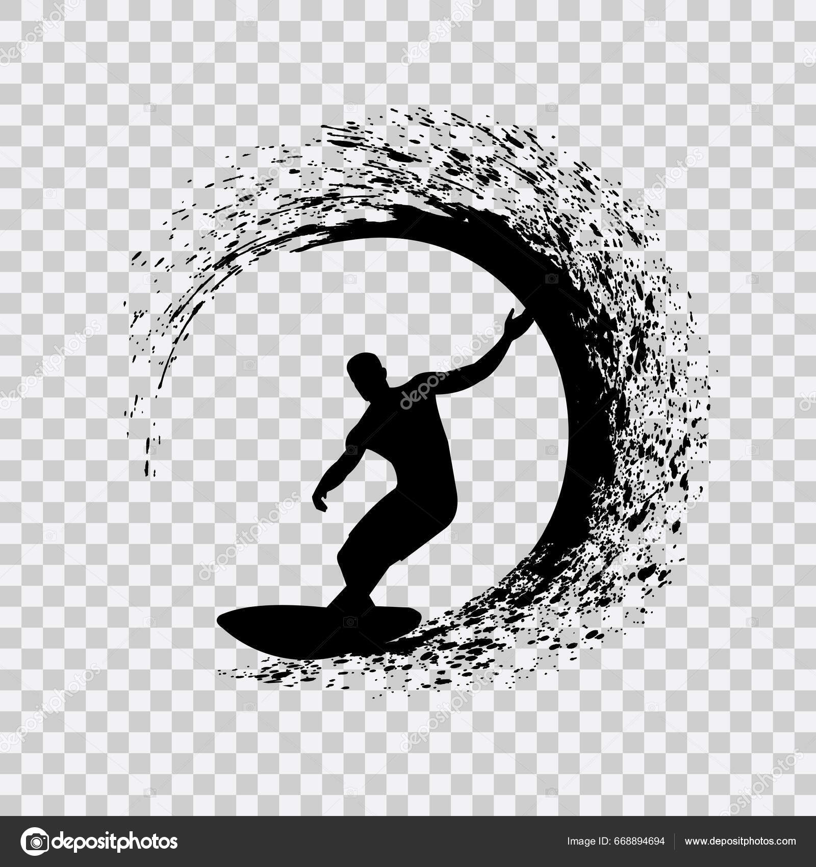 Surfer Wave Vector Illustration Stock Vector by ©matc 668894694