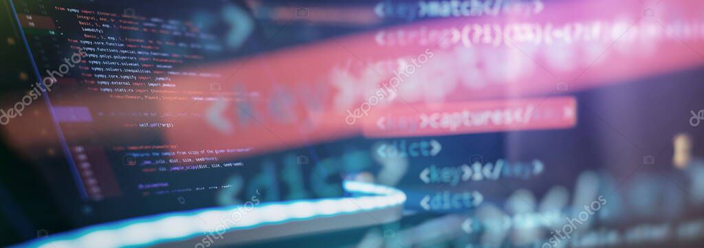 Código de programación web. Negocios de TI. 2024
