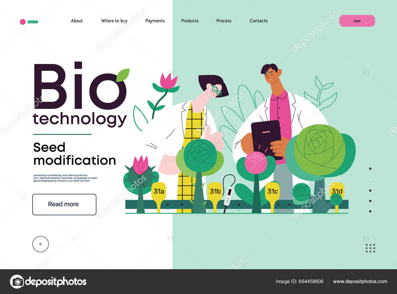 Bio Technology Seed Modification Modern Flat Vector Concept ...