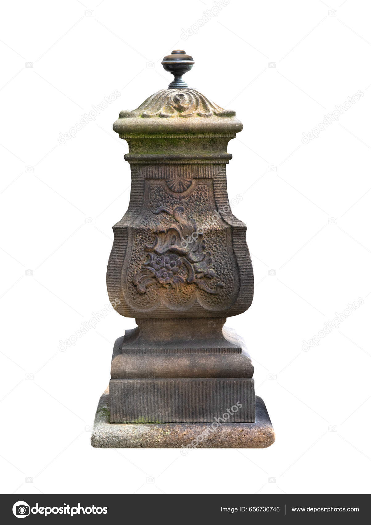 Medieval Stone Column Stairs Entrance House White Background Stock ...