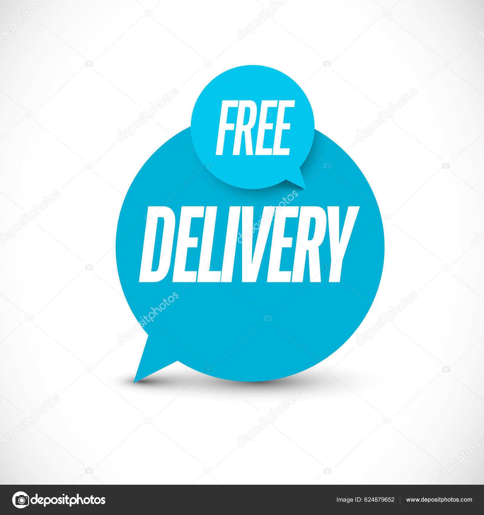 Free Delivery Shipping Label Tag Sticker Element Made Two Circle Stock ...