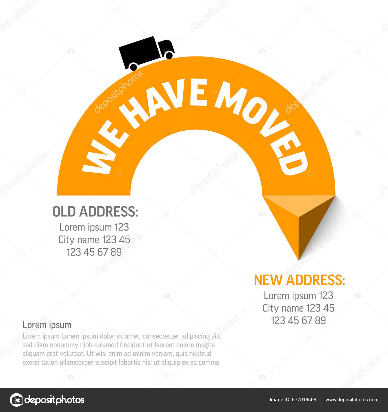 Estamos Moviendo Plantilla Folleto Minimalista Con Lugar Para Nueva Dirección Vector de stock ...