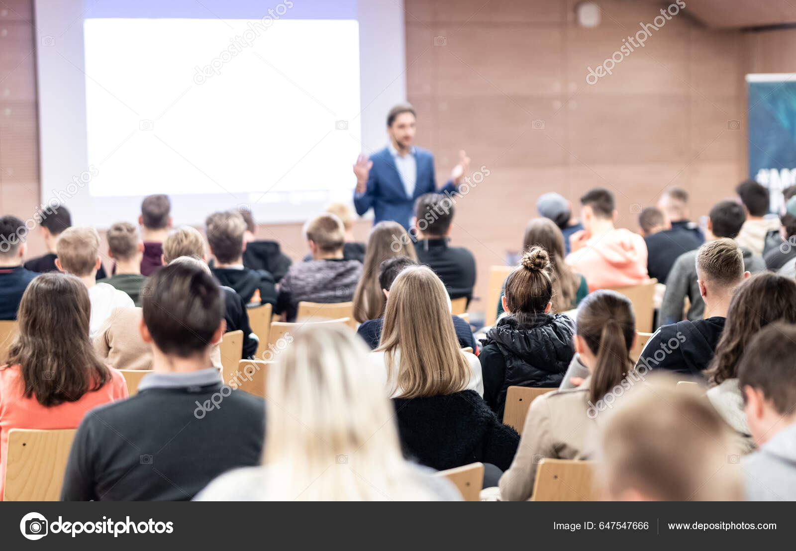 Speaker Giving Talk Conference Hall Business Event Audience Conference ...