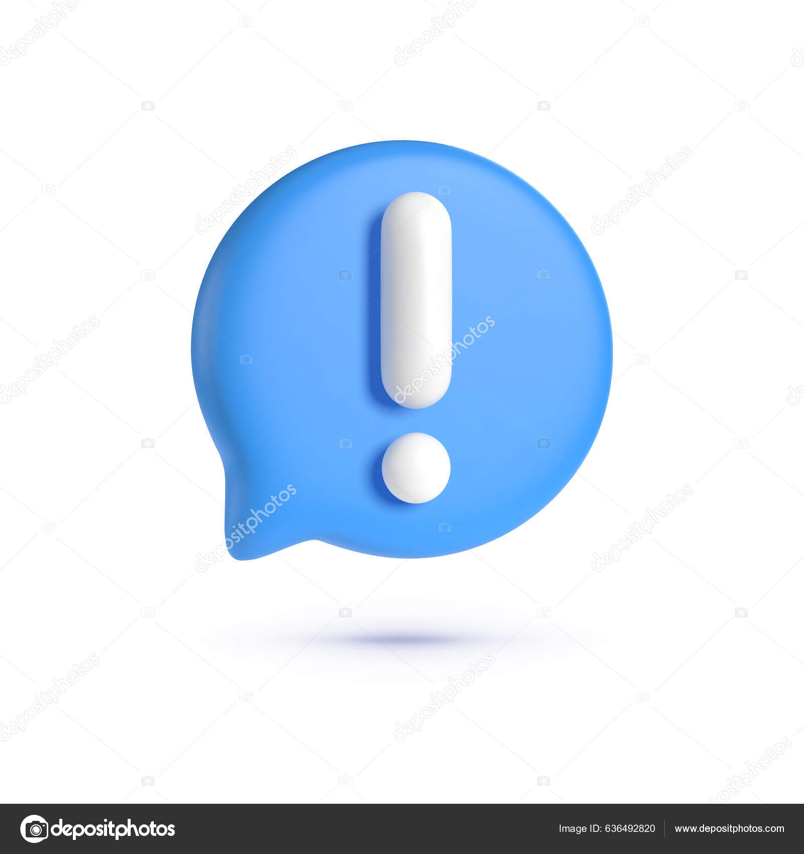 Blue Exclamation Mark Symbol Attention Sign Realistic Design Element ...