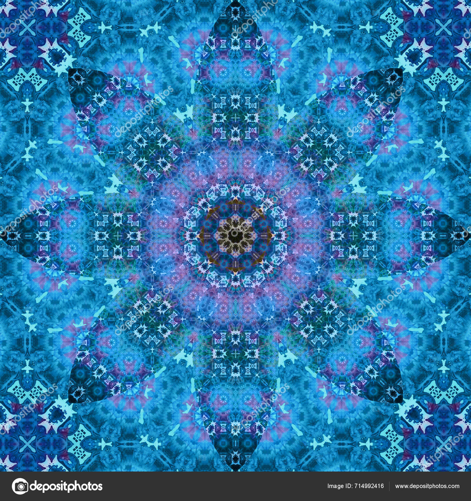 Seamless Square Pattern Texture Art Pattern Kaleidoscope — Stock Photo ...