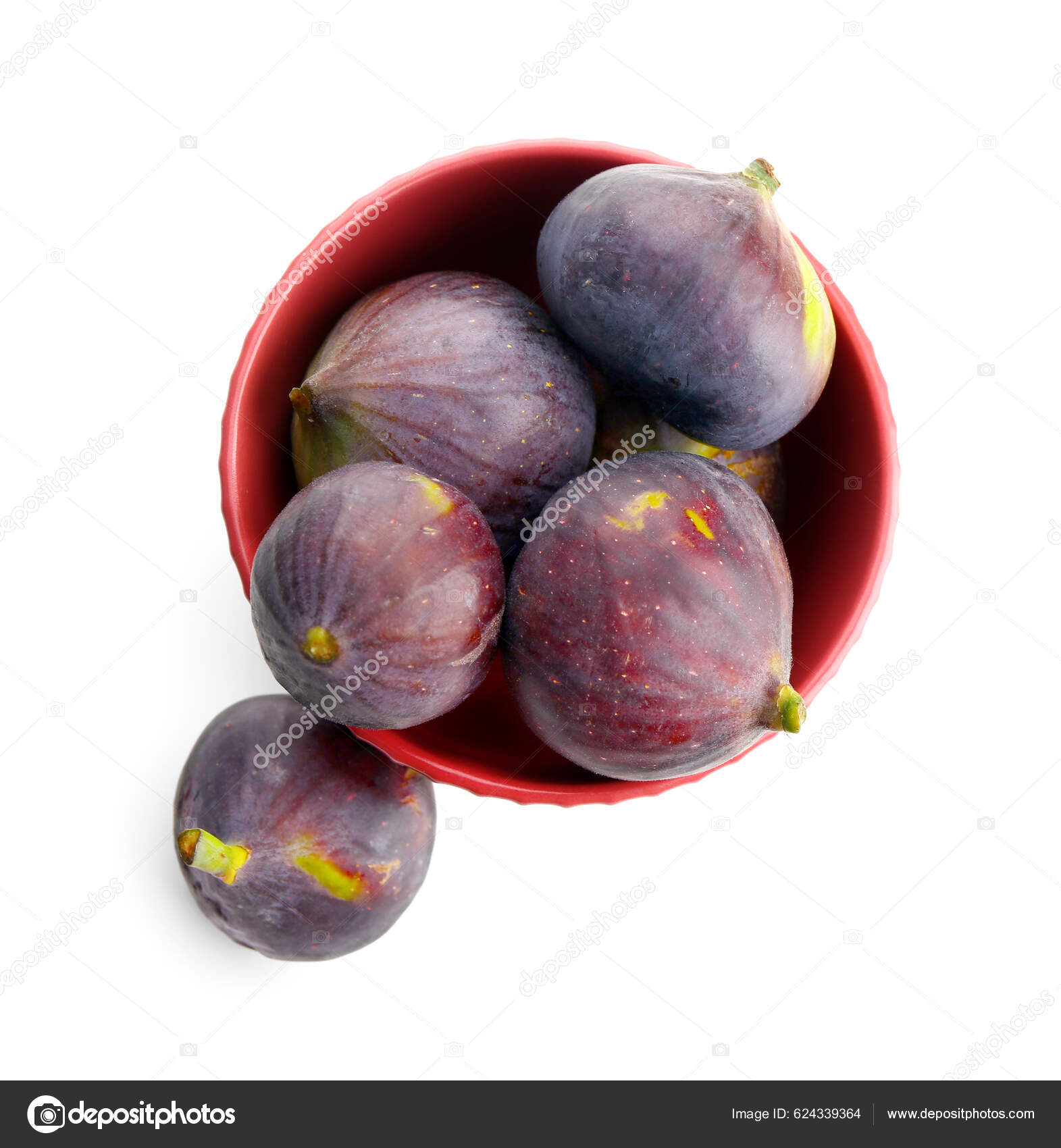 Bowl Fresh Ripe Figs White Background — Stock Photo © serezniy #624339364