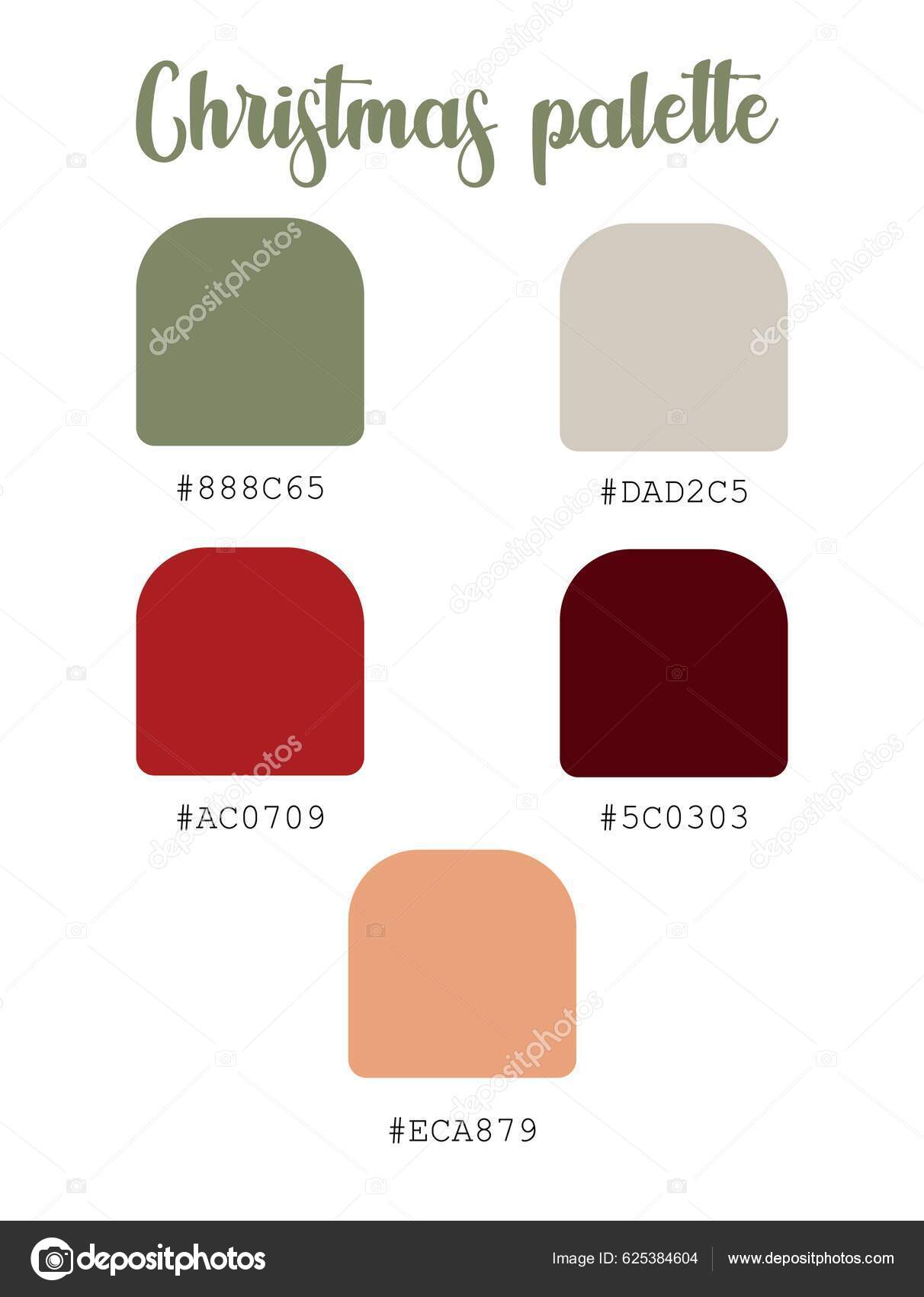 Christmas Color Palette White Background Stock Vector Image by ...