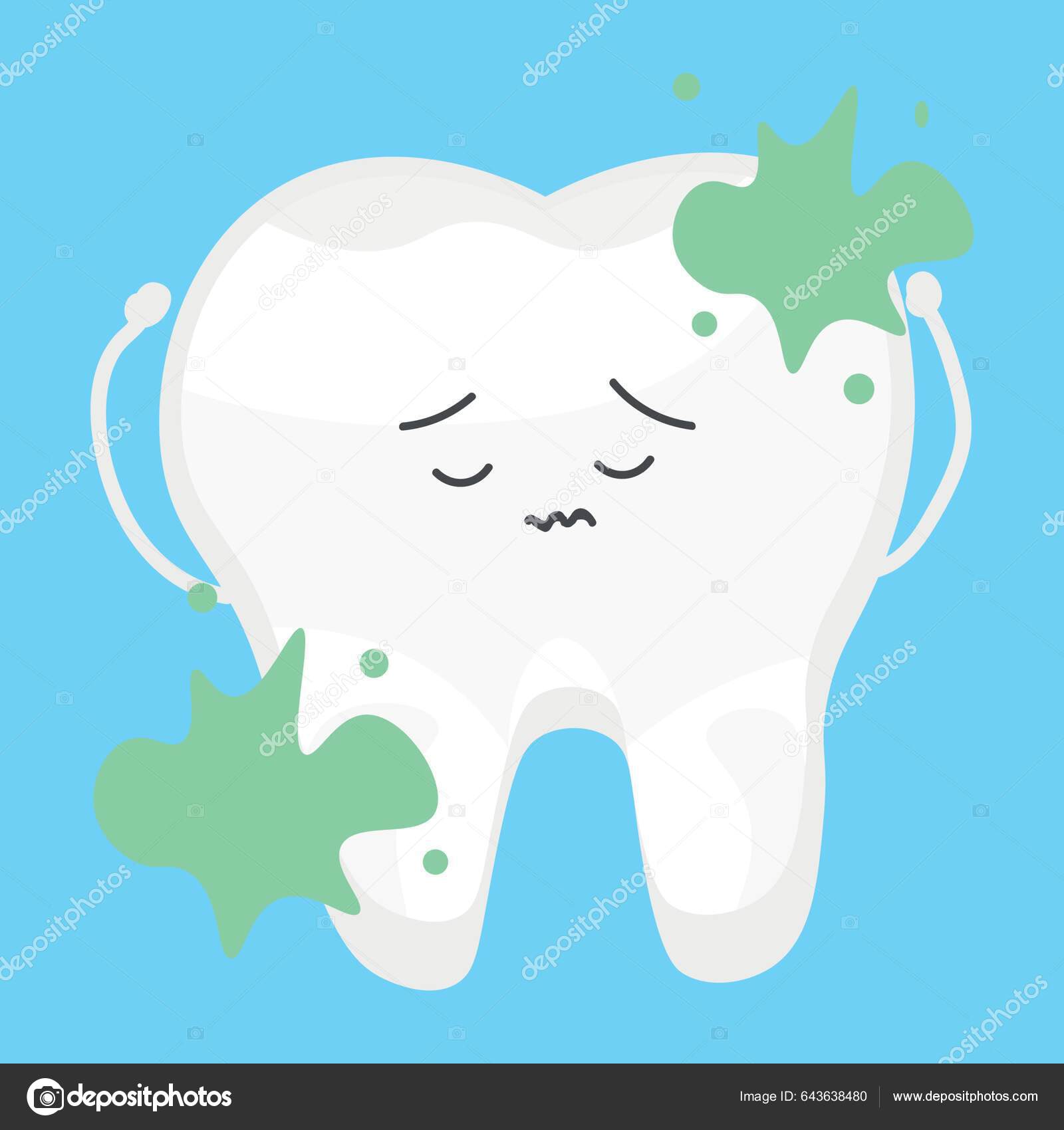 Sad Dirty Tooth Light Blue Background Vector de stock por ©serezniy ...