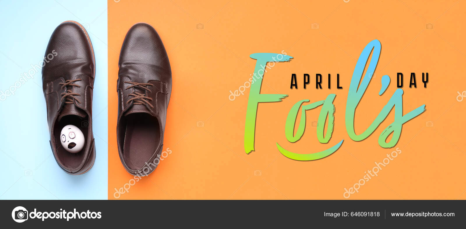 Shoes Egg Color Background April Fools' Day Celebration — Stock Photo ...