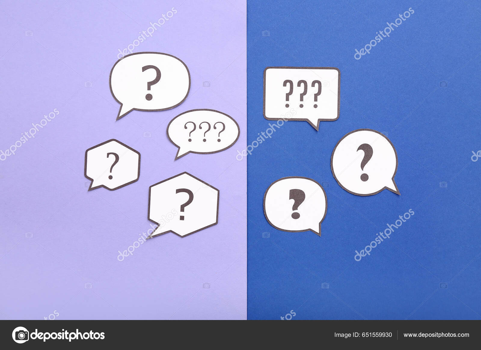 Speech Bubbles Question Marks Color Background — Stock Photo © serezniy ...