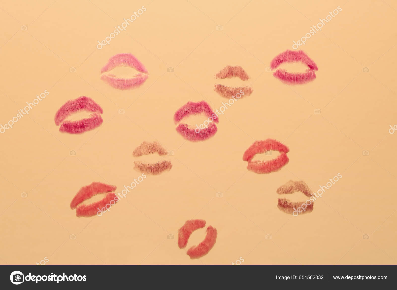 Lipstick Kiss Marks Background