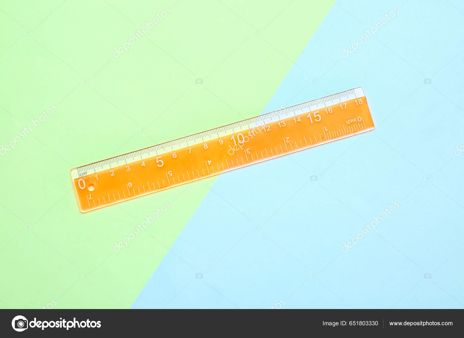 Orange Plastic Ruler Color Background — Stock Photo © serezniy #651803330
