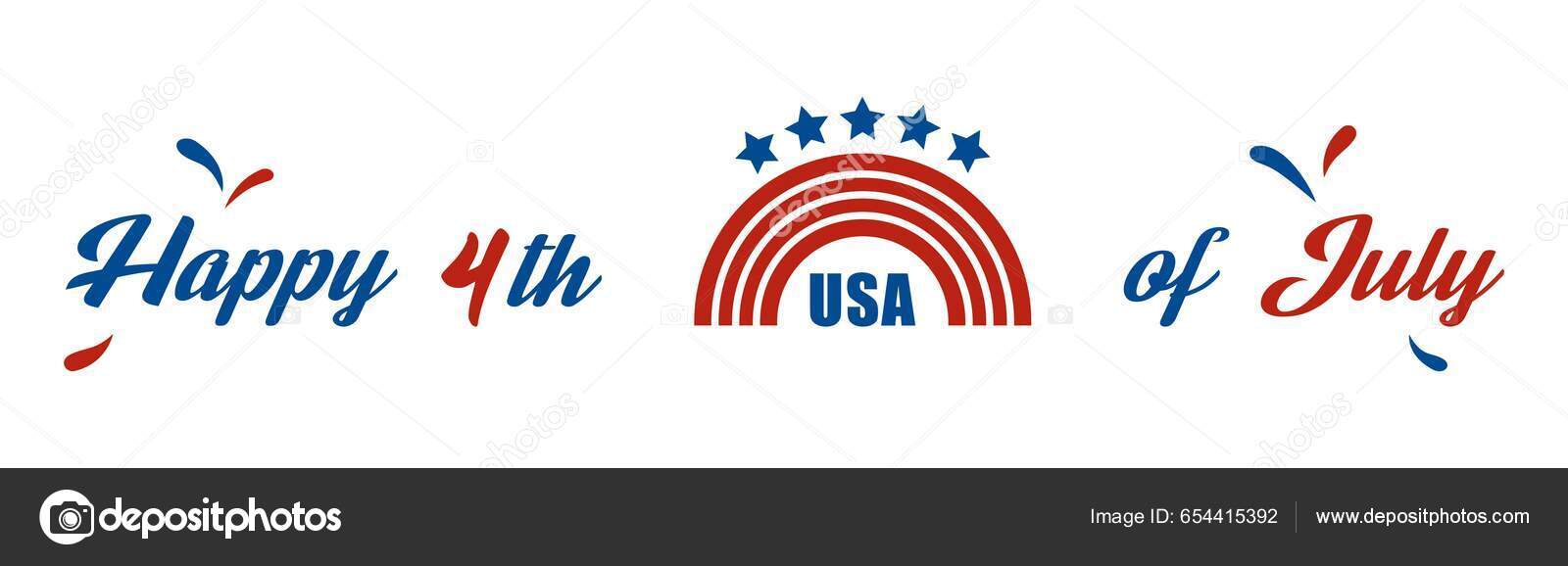 Text Happy 4Th July White Background Stock Vector by ©serezniy 654415392