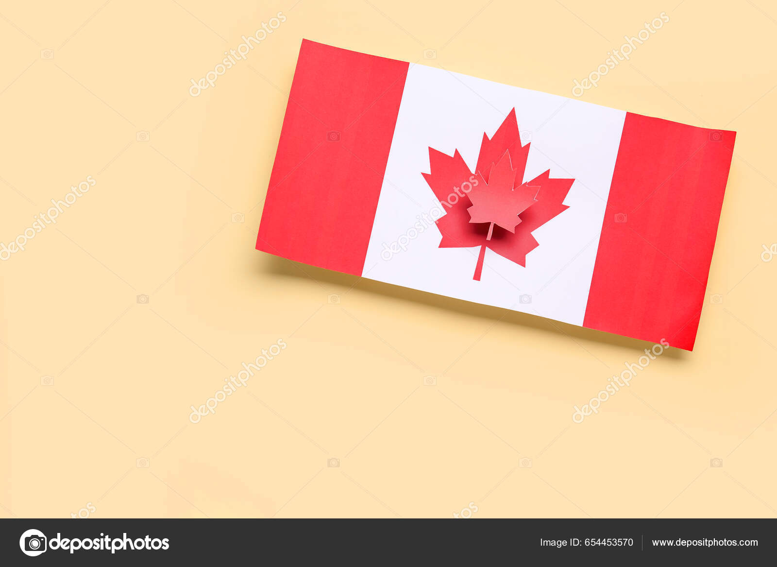 Paper Flag Canada Maple Leaf Yellow Background — Stock Photo © serezniy ...