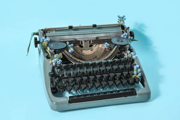 Vintage blue typewriter Stock Photos, Royalty Free Vintage blue ...