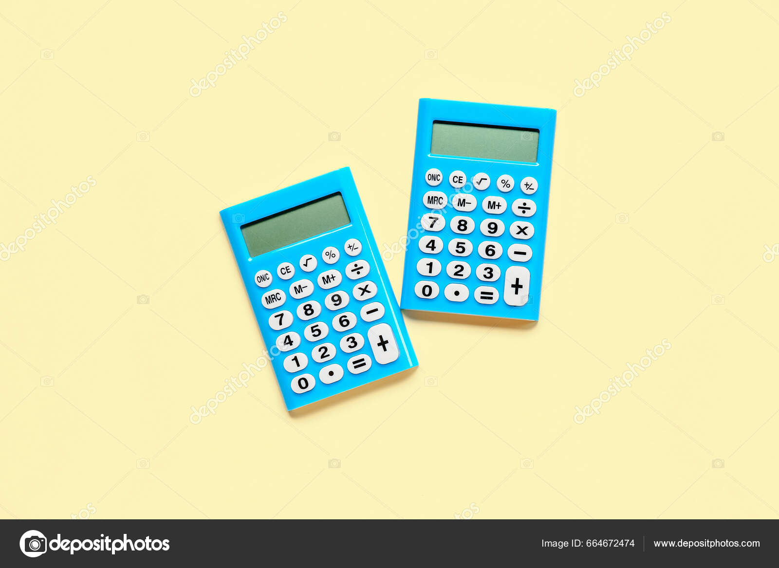 Modern Calculators Pale Yellow Background — Stock Photo © serezniy ...