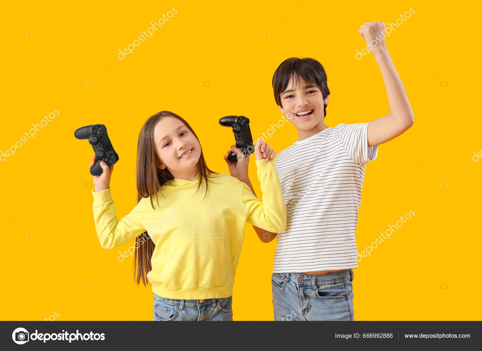 Children Game Pads Yellow Background — Stock Photo © serezniy #666992886
