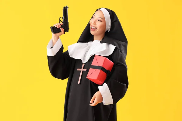 Nun shooting from gun Stock Photos, Royalty Free Nun shooting from gun ...