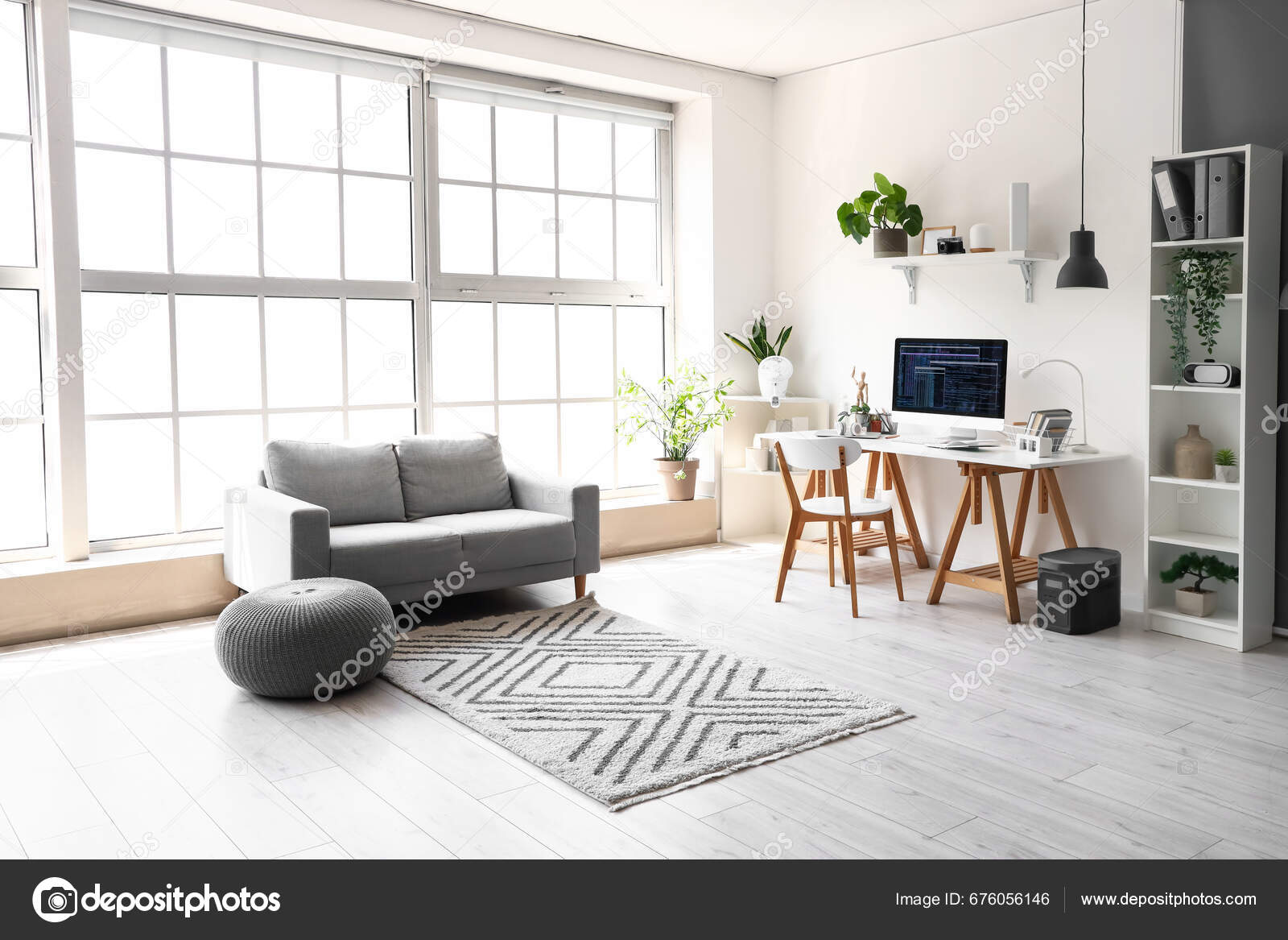 Interior Office Programmer's Workplace Sofa — Stock Photo © serezniy ...