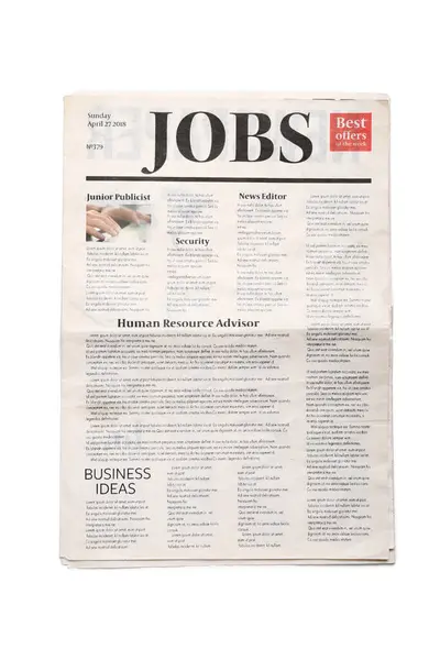Job Advertisement Template For Newspaper Job Ad Newspaper Stock