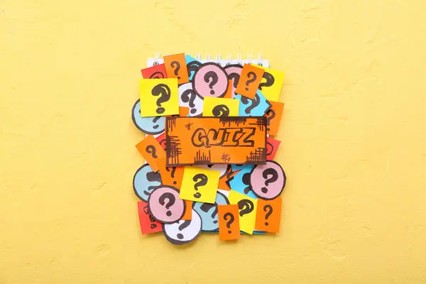 Paper Quiz Card Question Marks Grunge White Background Stock Photo by ...