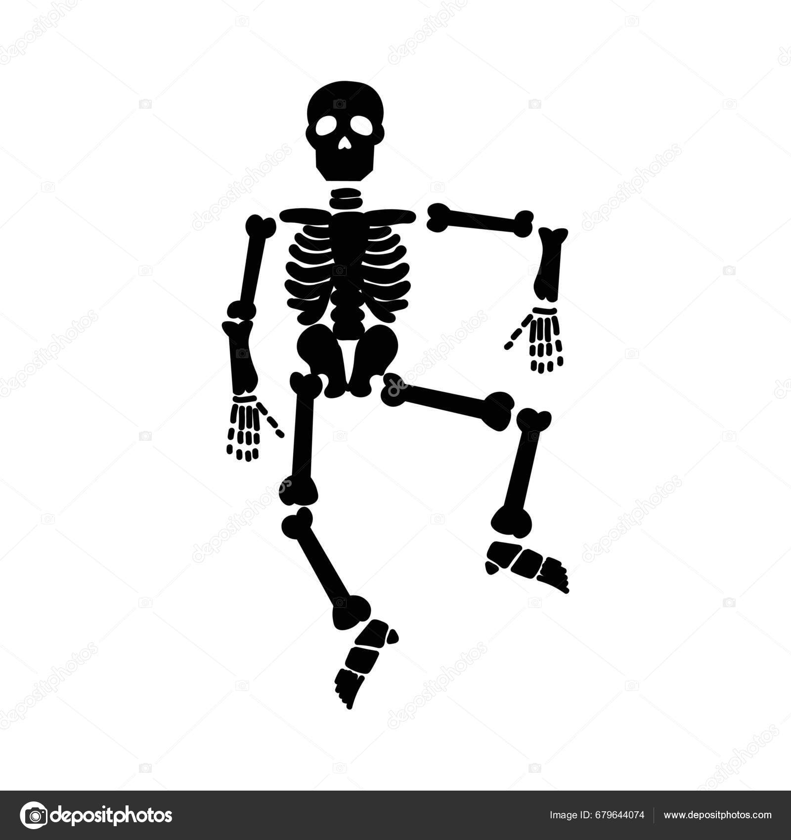 Dancing Skeleton White Background Stock Vector by ©serezniy 679644074