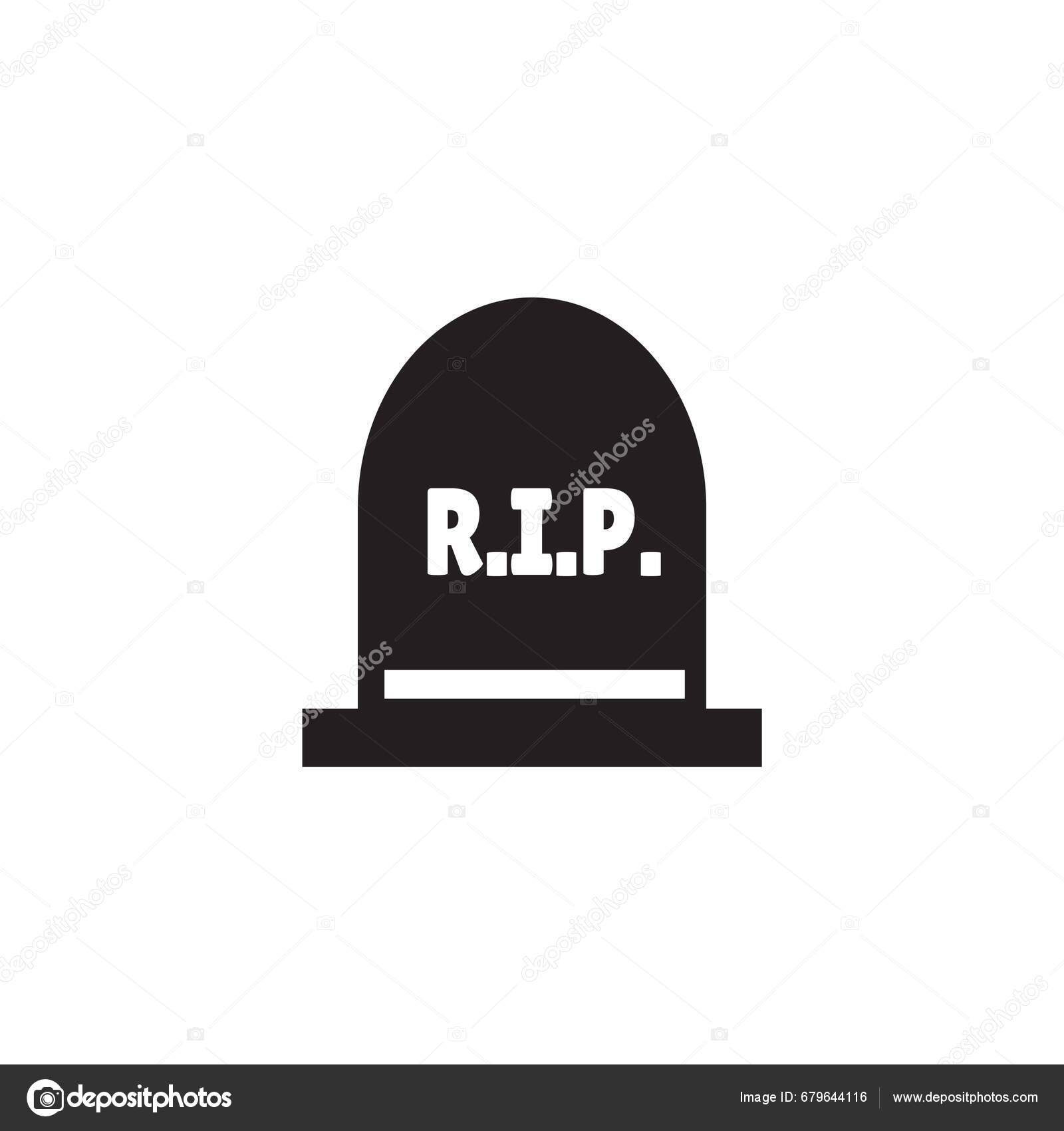 Silhouette Gravestone Letters Rip White Background Stock Vector by ...