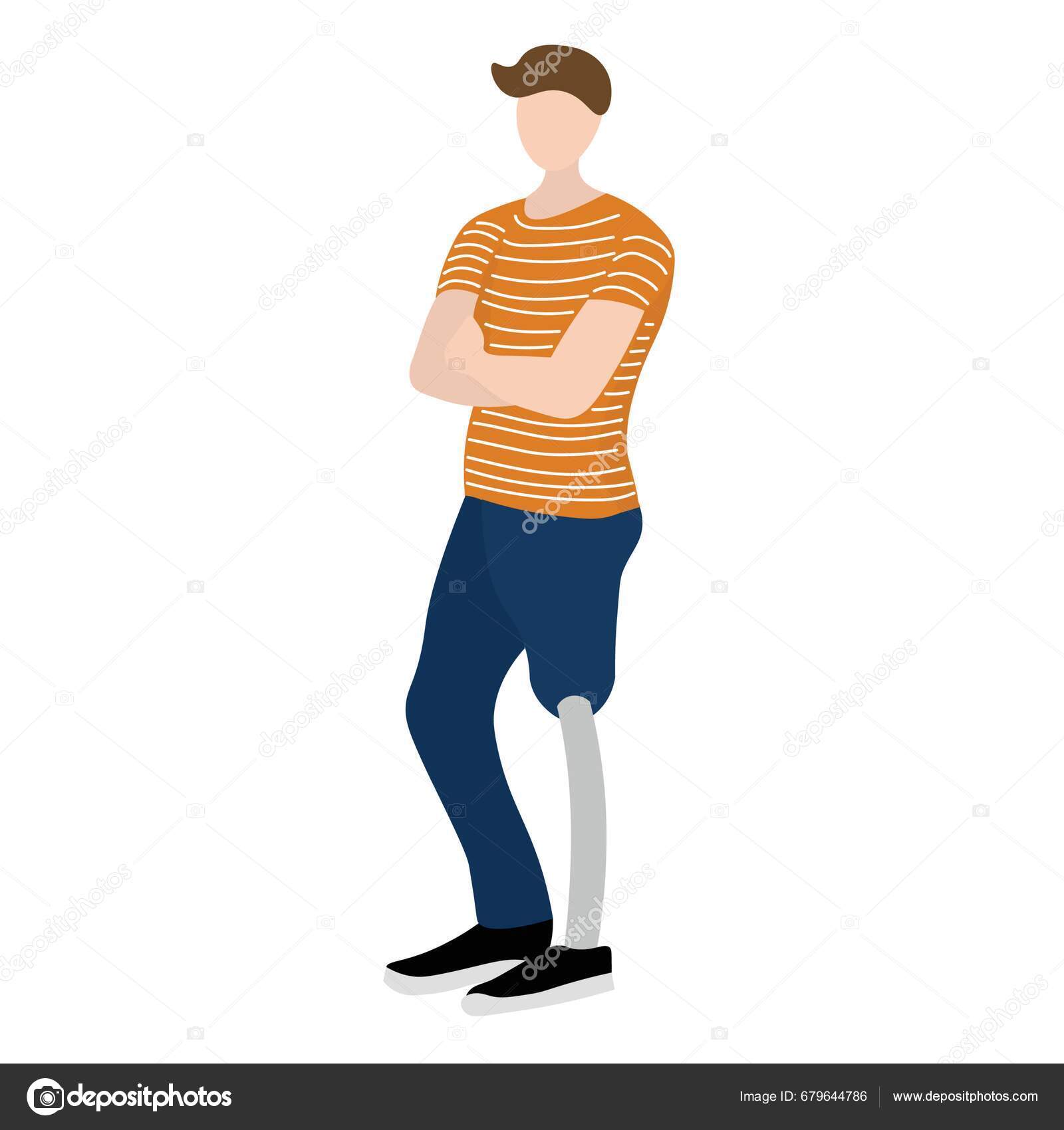 Man Prosthetic Leg White Background Stock Vector by ©serezniy 679644786