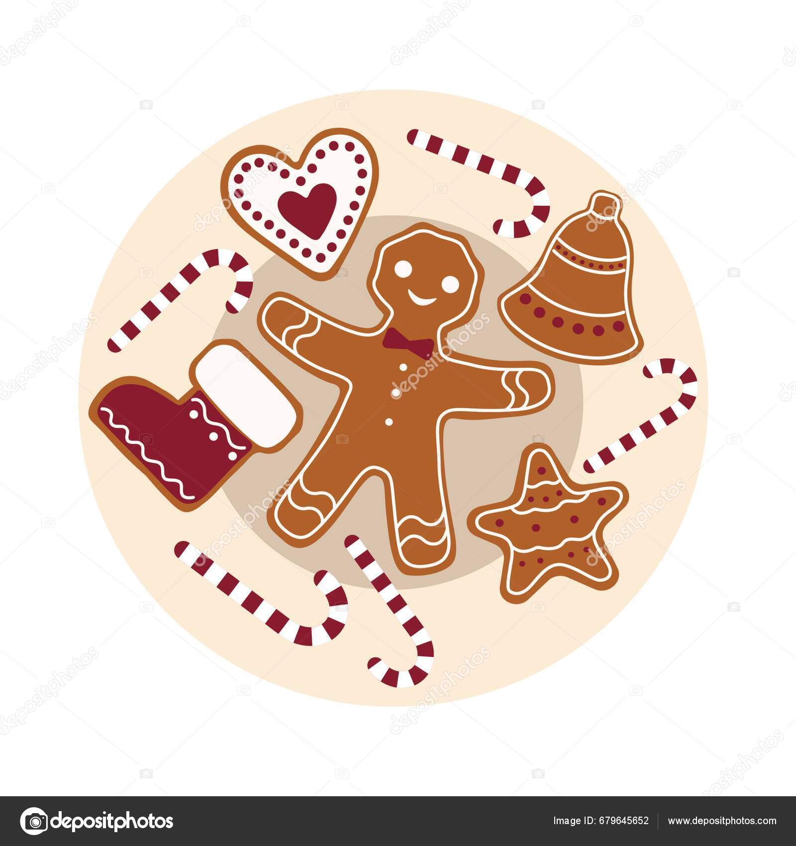 Plate Tasty Christmas Treats White Background Stock Vector by ©serezniy ...