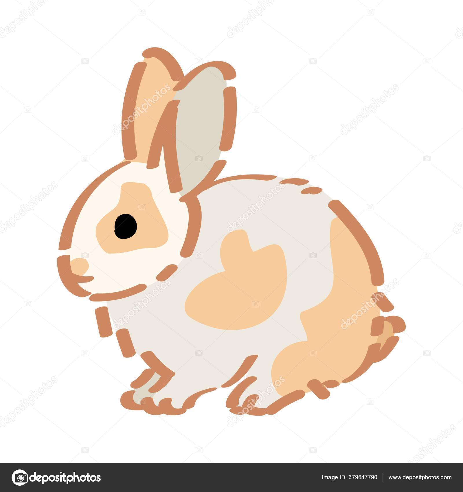 Cute Fluffy Rabbit White Background Stock Vector by ©serezniy 679647790