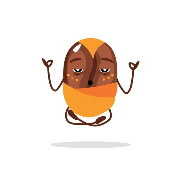 Happy Coffee Bean White Background Stock Vector by ©serezniy 679645594